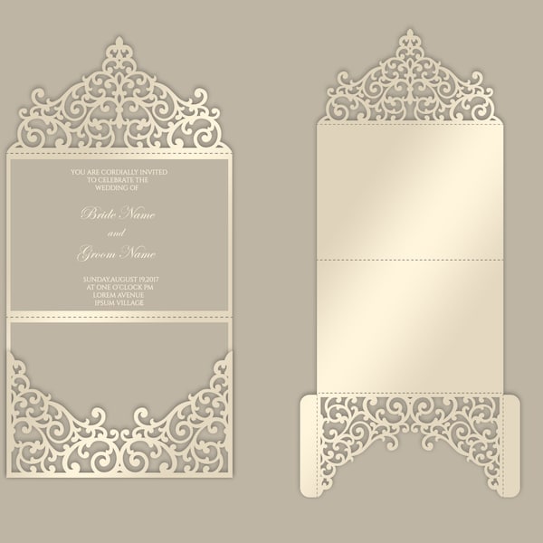 Horizontal Pocket Folder Invitation - Etsy