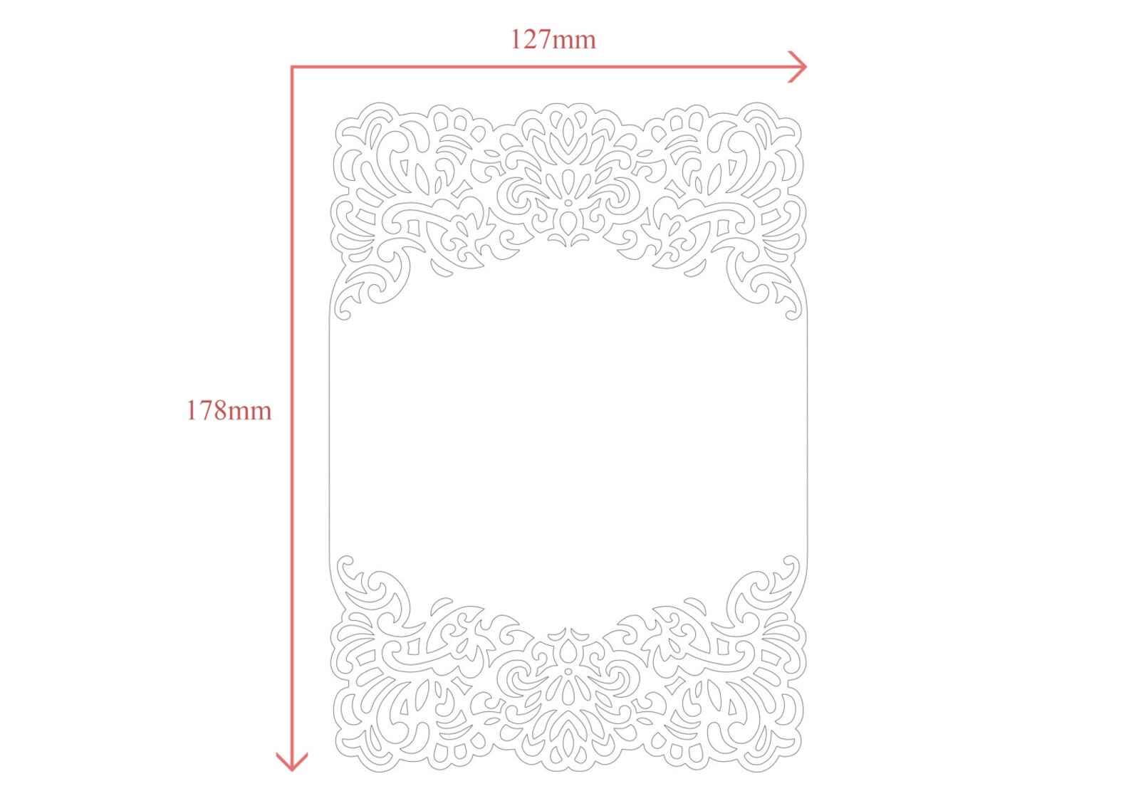 Laser Cut Wedding Invitation Frame Pattern Card Template - Etsy