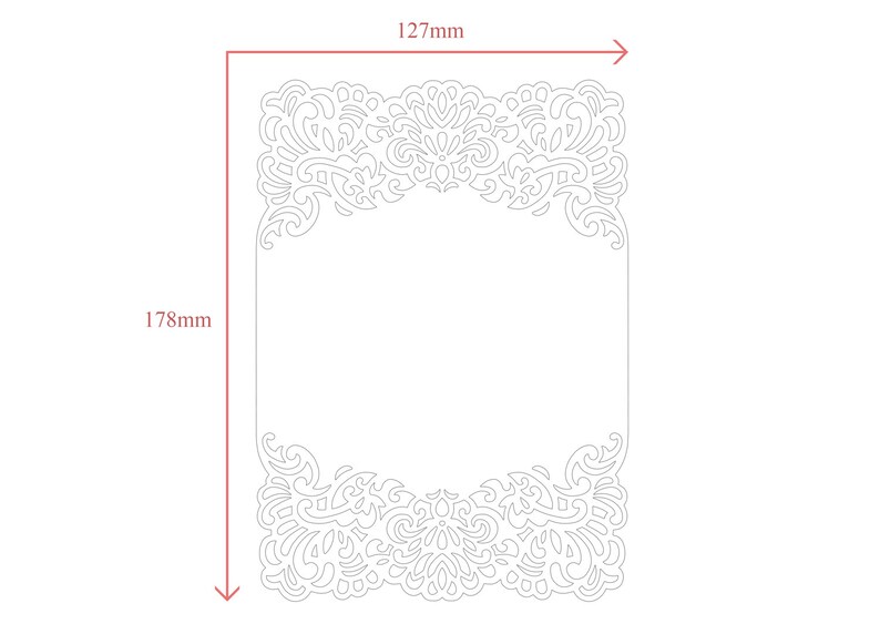 Laser Cut Wedding Invitation Frame Pattern Card Template - Etsy