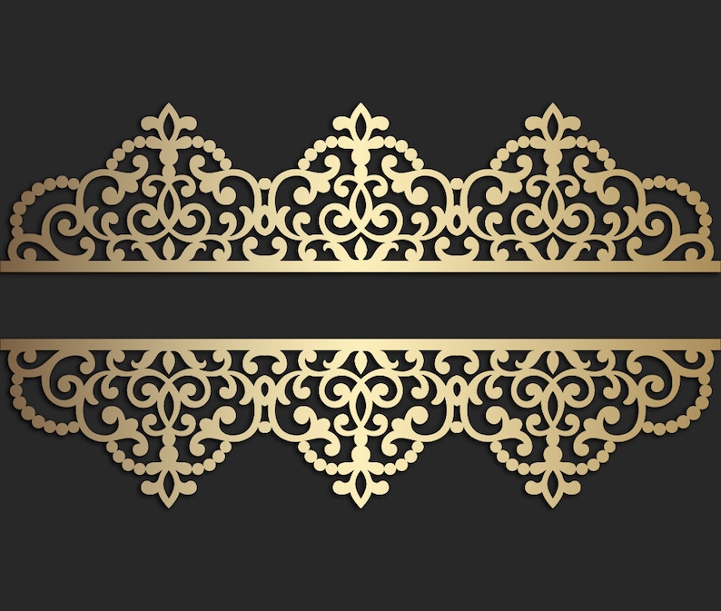Ornamental laser cut border panel decor vector file / svg | Etsy