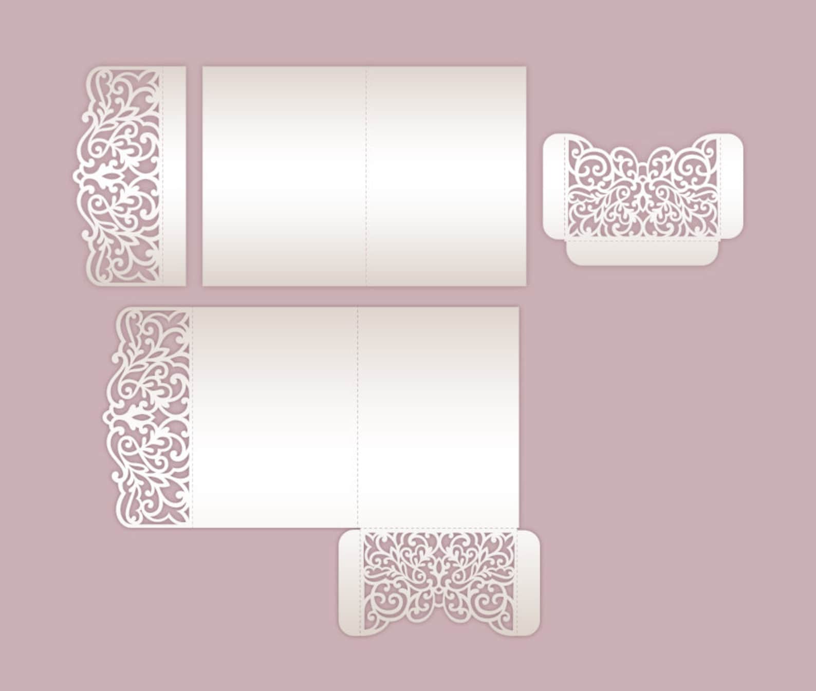 Ornamental SVG Wedding Invitation Set, Lasercut Cricut Templates, Gate ...