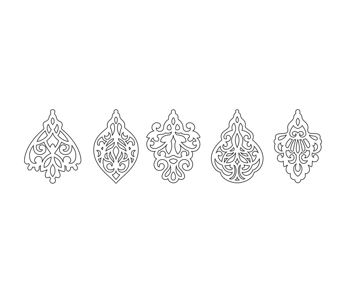 Set Ornamental Pendant Templates, Vector Cutting File / SVG, DXF, PNG ...