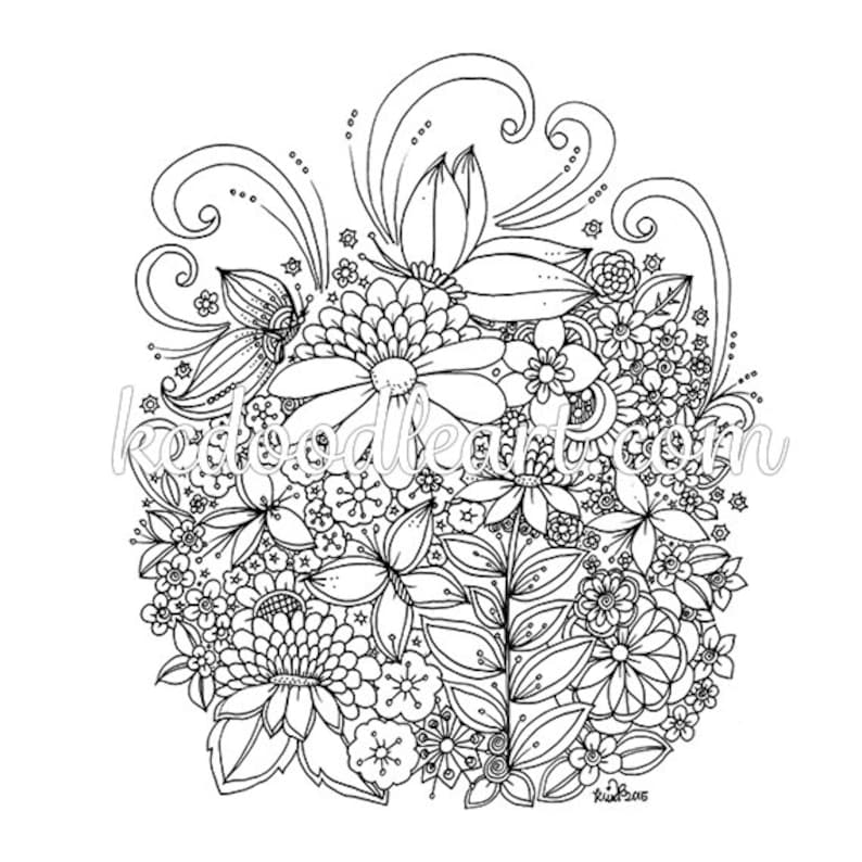 Instant Digital Download - PDF or JPEG Coloring Page for Adults and ...