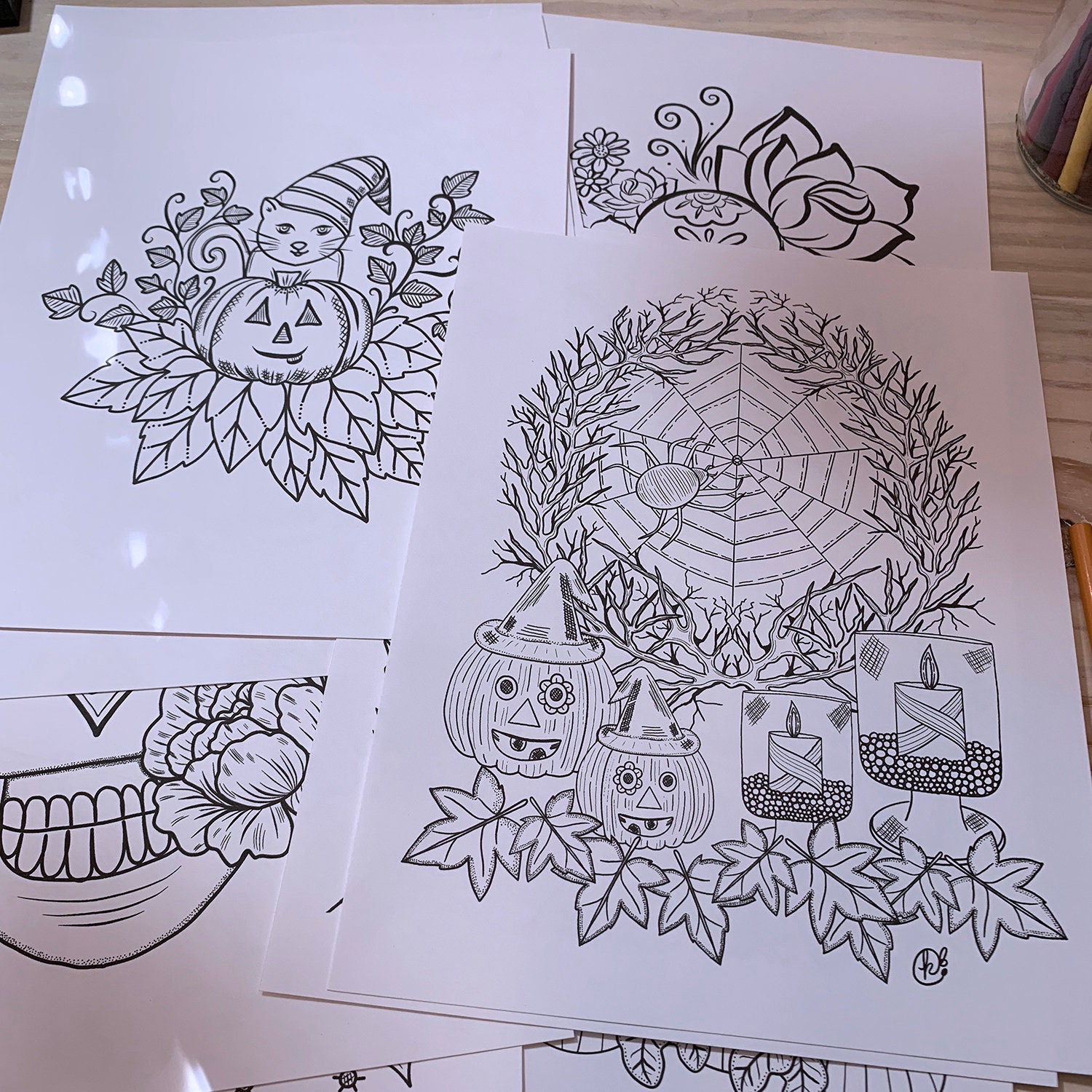 Kcdoodleart Halloween Coloring Pages - Instant Download - Etsy