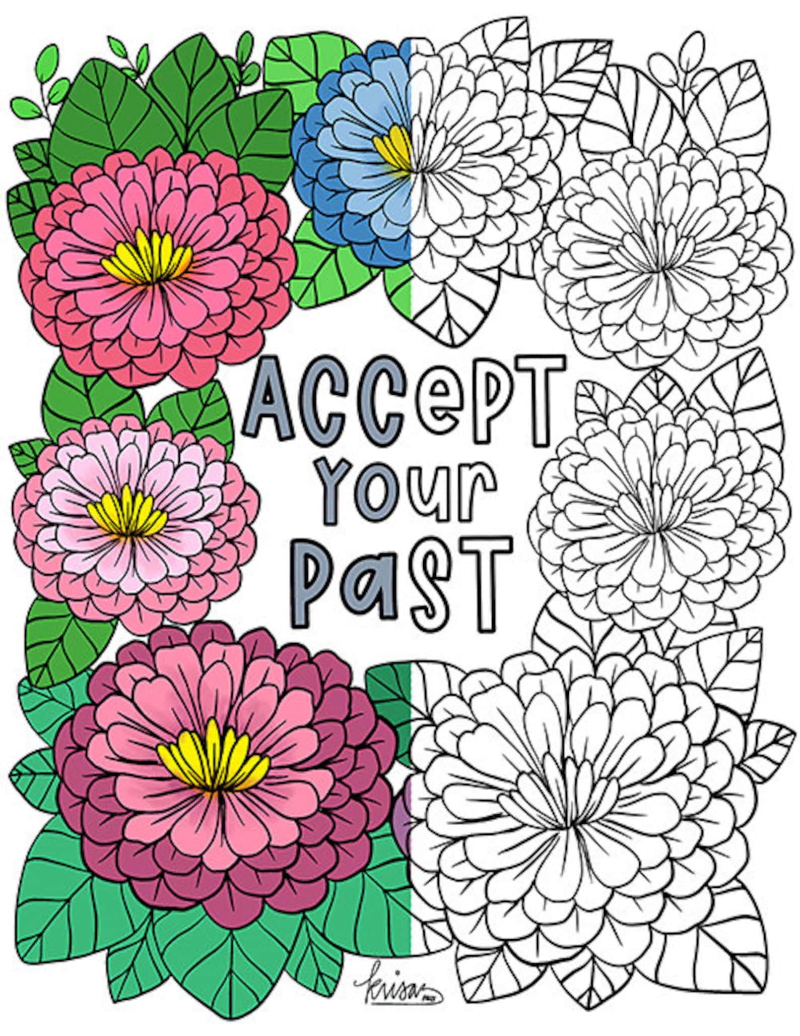 Positive Mindset Coloring Pages - Instant Digital Download - Etsy