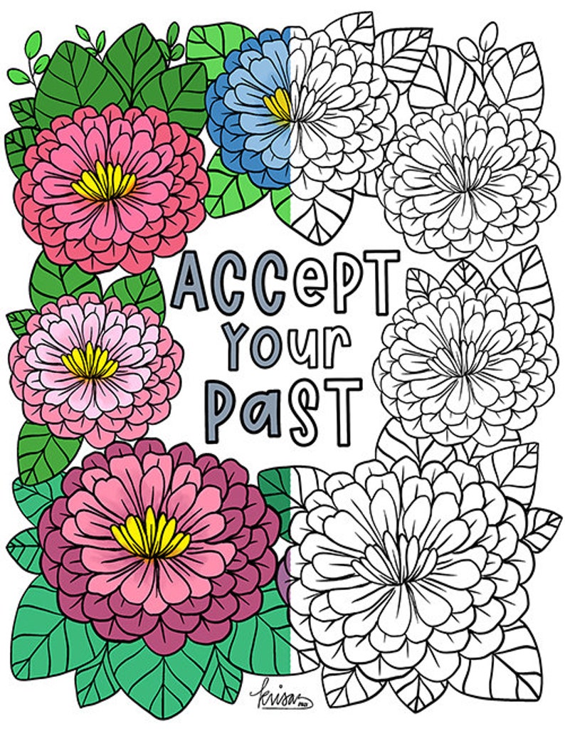 Positive Mindset Coloring Pages - Instant Digital Download - Etsy