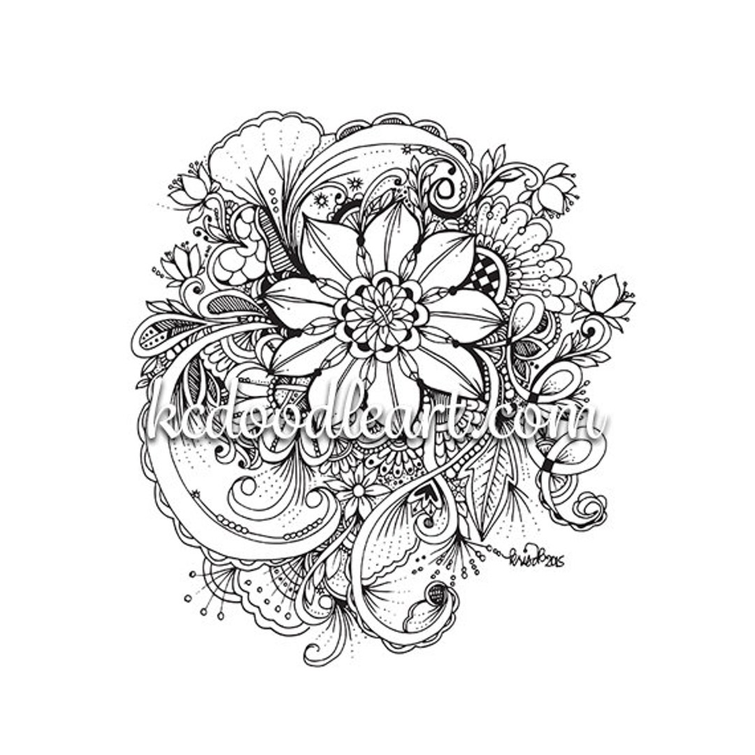 Coloring Page Flower Designs - Etsy