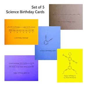 Science Birthday Card Set of 5 - Chemistry Biology Biochemistry ...