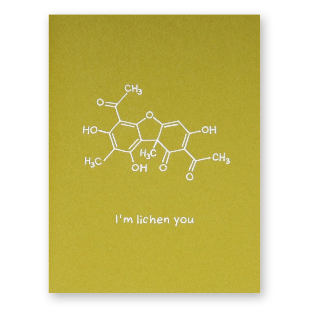 Biology Pun Valentine Card | Chemistry Lichen Card | Nerd Valentine Pun ...