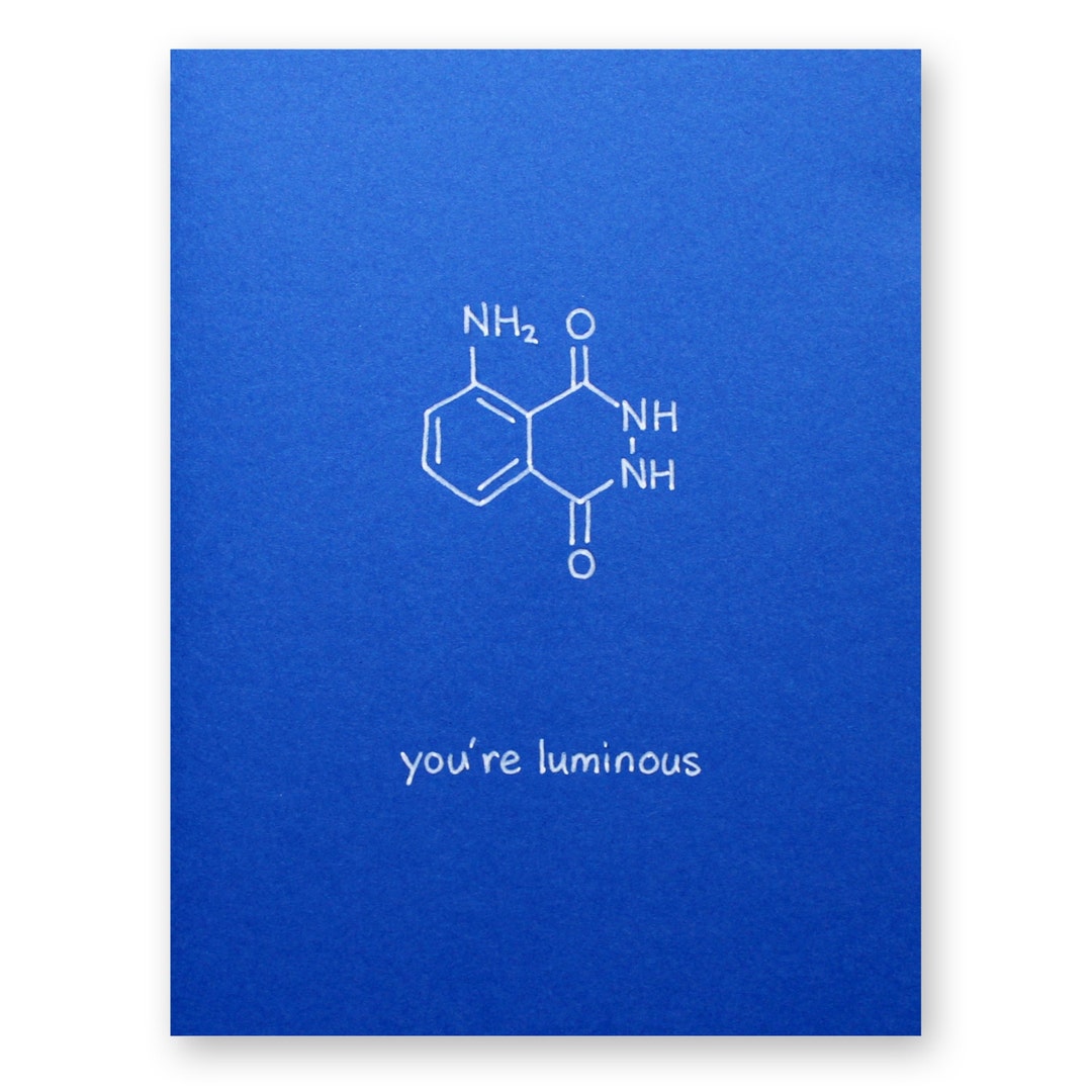 Chemistry Valentine Card - You're Luminous - Nerd Love Science Geek ...