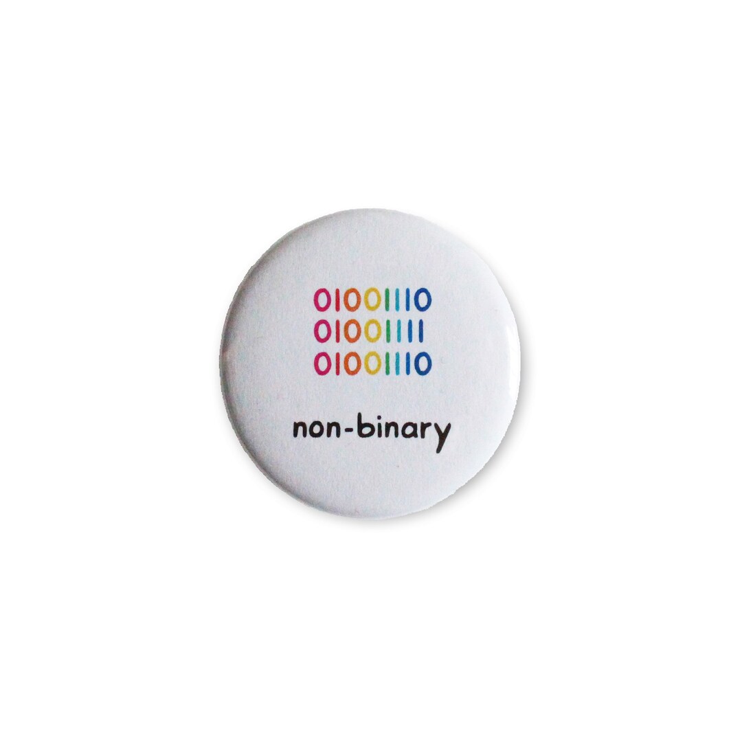LGBTQ Non Binary Code Queer Pride Nerd Button Badges - STEM Geek ...