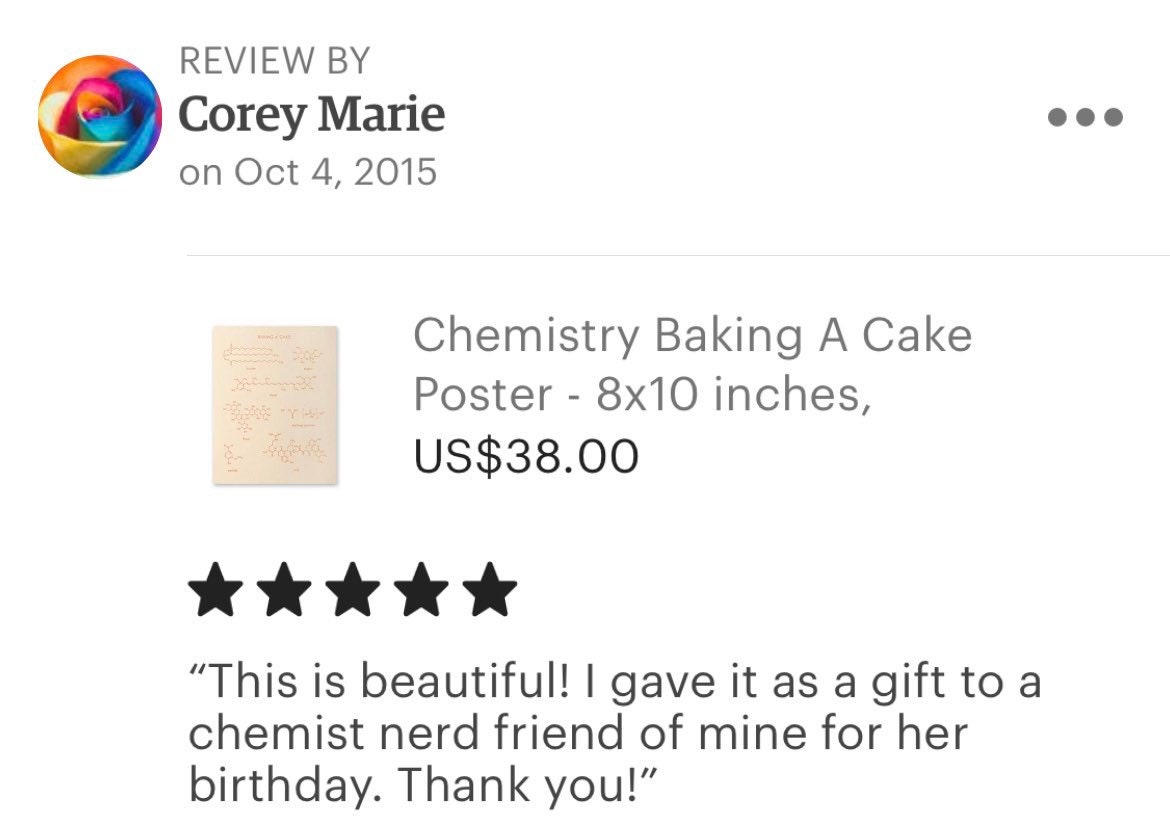 Baking A Cake Print 8x10 inches Food Science Chemistry | Etsy