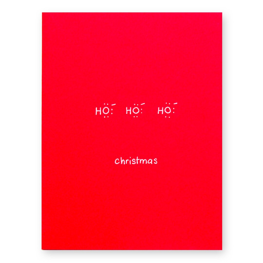 Science Christmas Card - Nerd Chemistry Holiday Card - Ho Ho Ho Card - Etsy