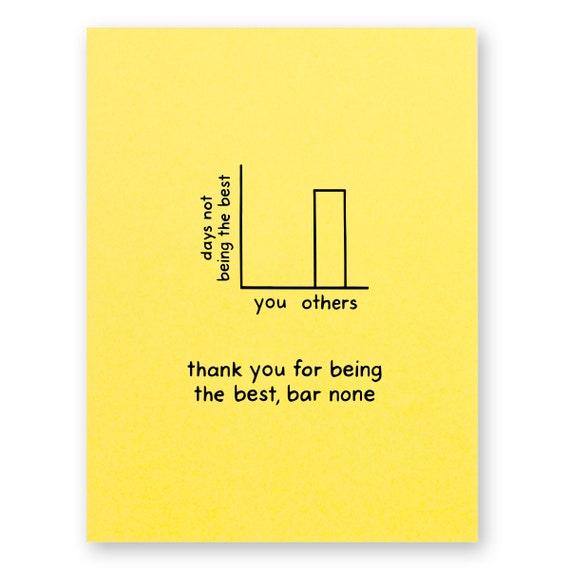 Math Thank You Card Maths Statistics Stats Bar Graph Bar - Etsy
