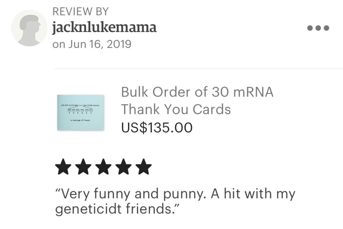 Biology Thank You Card Mrna Biochemistry Genetics Scientist | Etsy