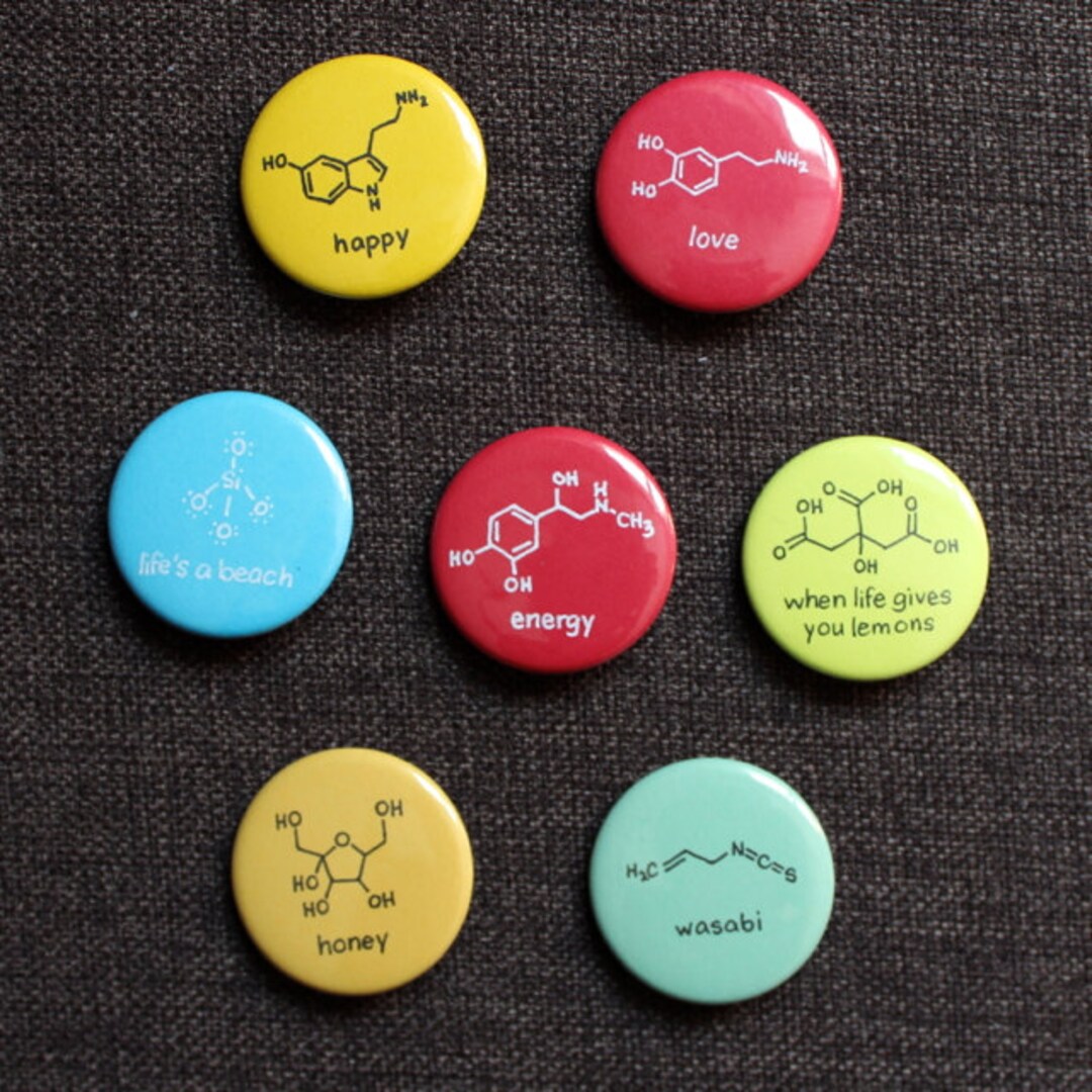 Chemistry Button Badges - Nerd Button - Science Button - Geek Badge (1. ...