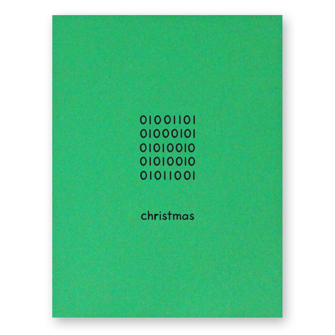 Binary Christmas Card | Tech Holiday Card | Binary Code Computer ...