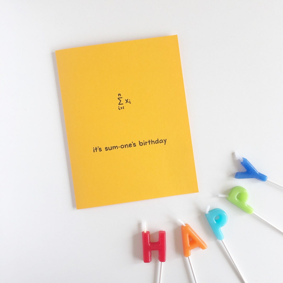 Math Birthday Card | Sum One's Birthday | Summation Number Math Nerd ...
