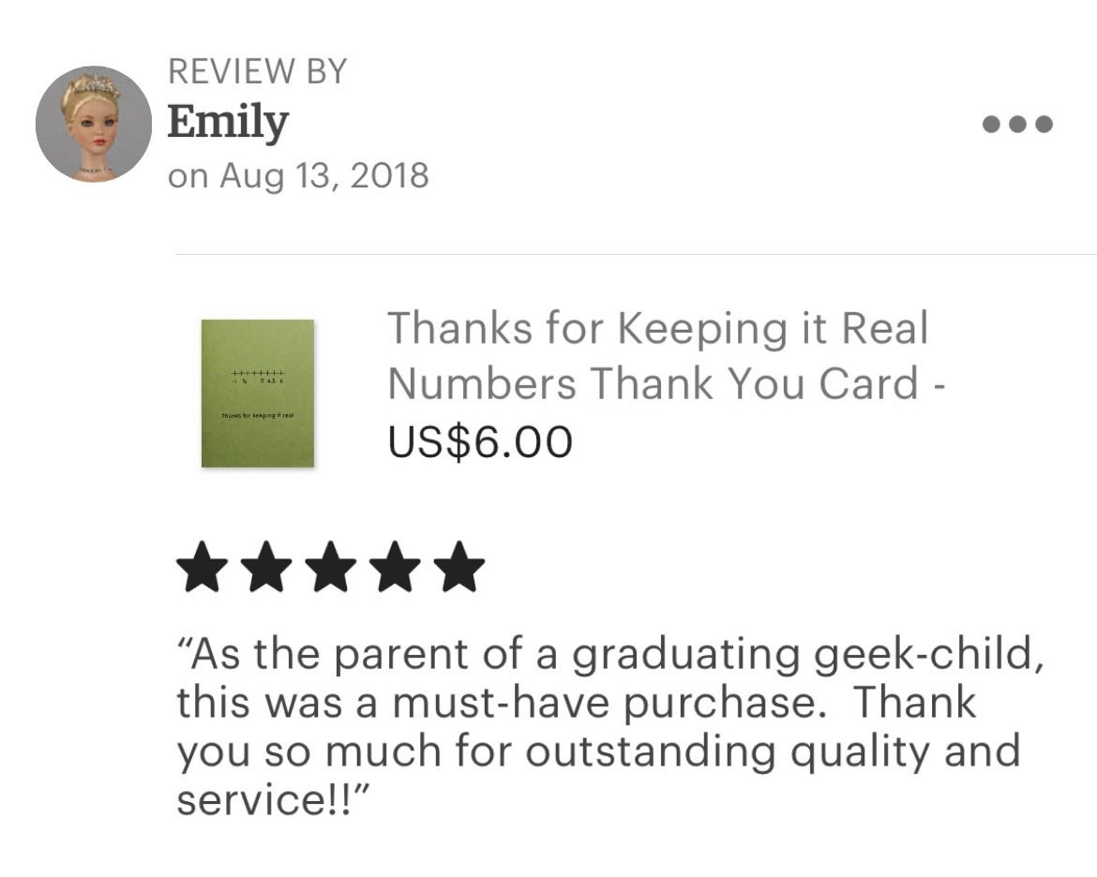 Thanks for Keeping It Real Numbers Thank You Card Math Grad - Etsy