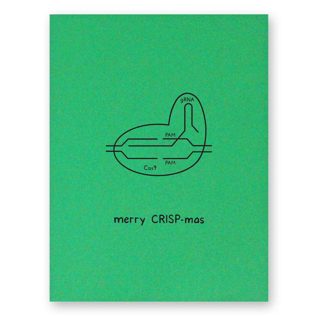 Biology Christmas Card CRISPR Cas Pun Science Biochemistry DNA Genetics ...