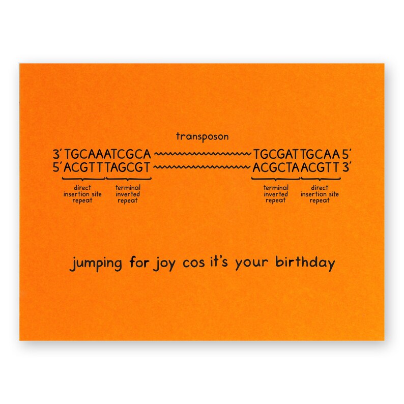 Genetics DNA Birthday Card Transposon Jumping Gene Biology - Etsy