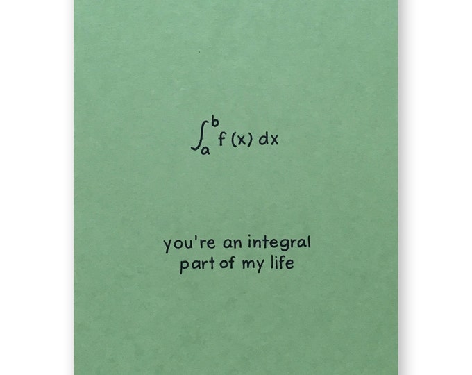 Calculus Thank You Card | Integral Math Valentine Love Anniversary ...