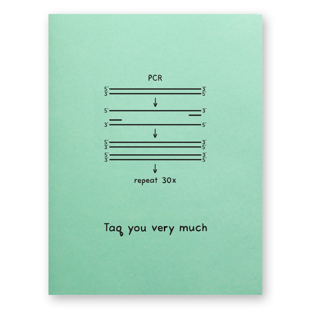 Biology Thank You Card | PCR Taq Polymerase Pun | Science Biochemistry ...