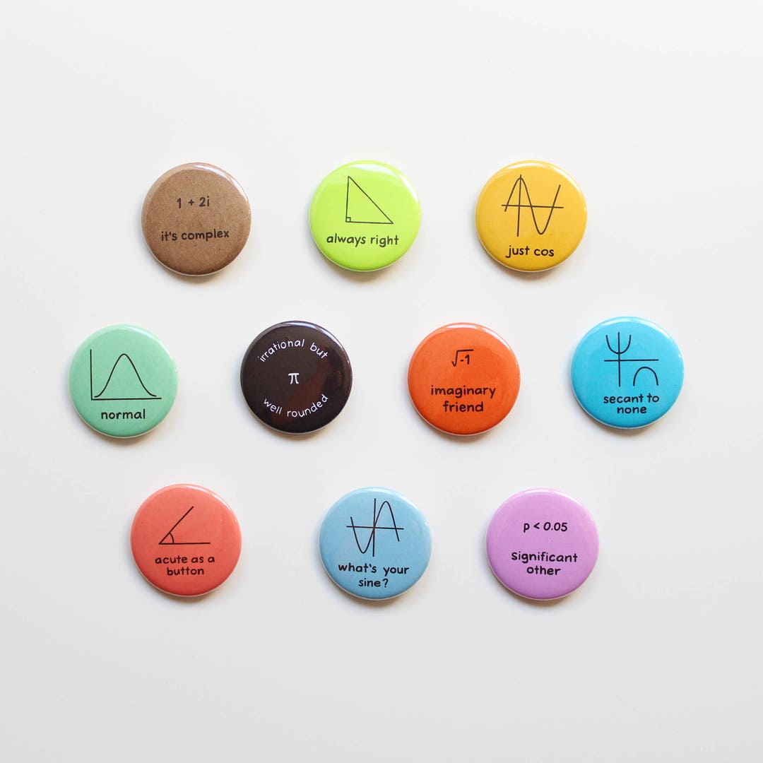 Math Nerd Button Badges | Nerd Mathematics Statistics Teacher ...