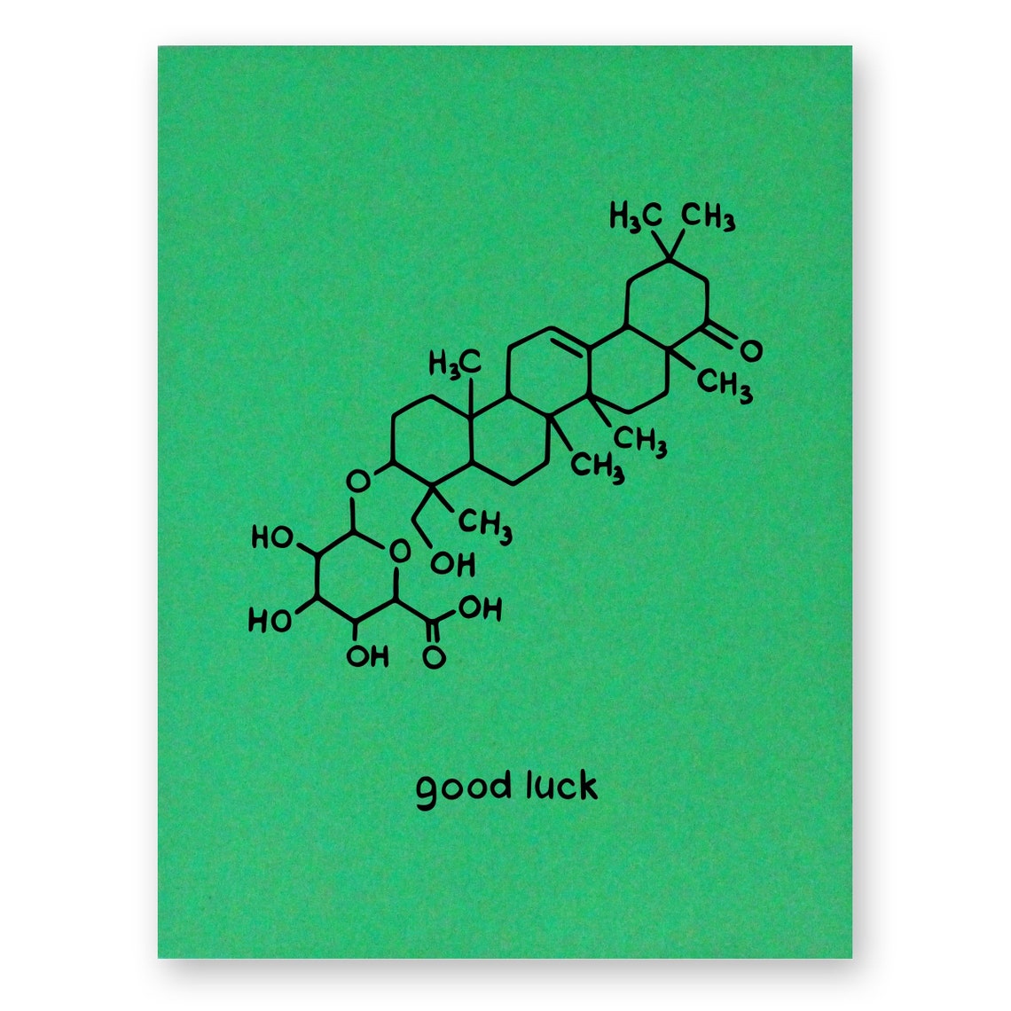 Good Luck Clover Card Chemistry Nerd Geek Plant Science | Etsy
