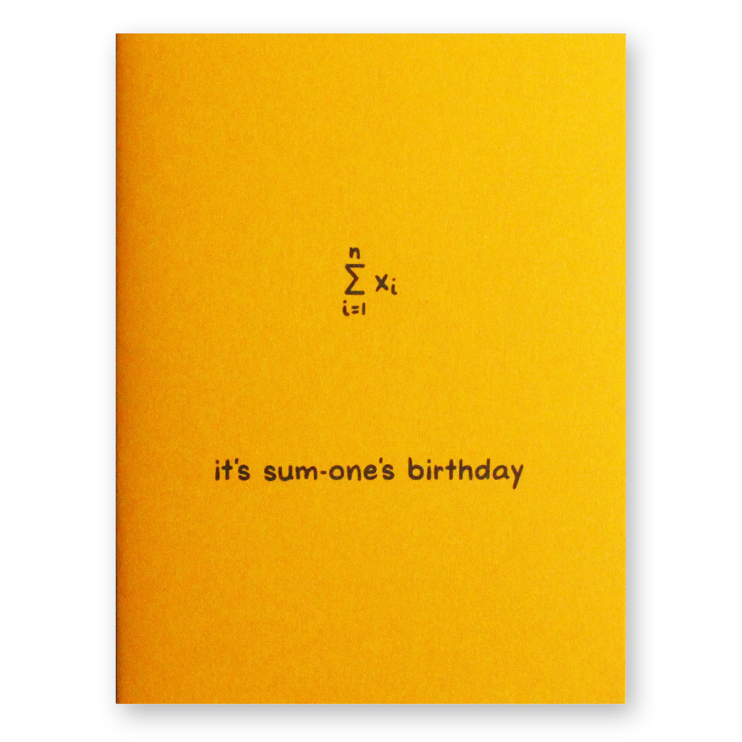 Math Birthday Card Sum One's Birthday Summation Number - Etsy