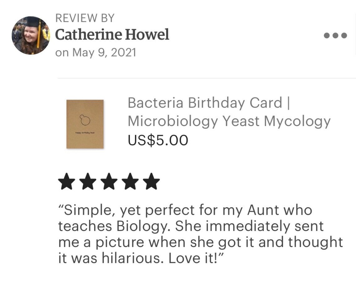 Bacteria Birthday Card Microbiology Yeast Mycology Budding - Etsy