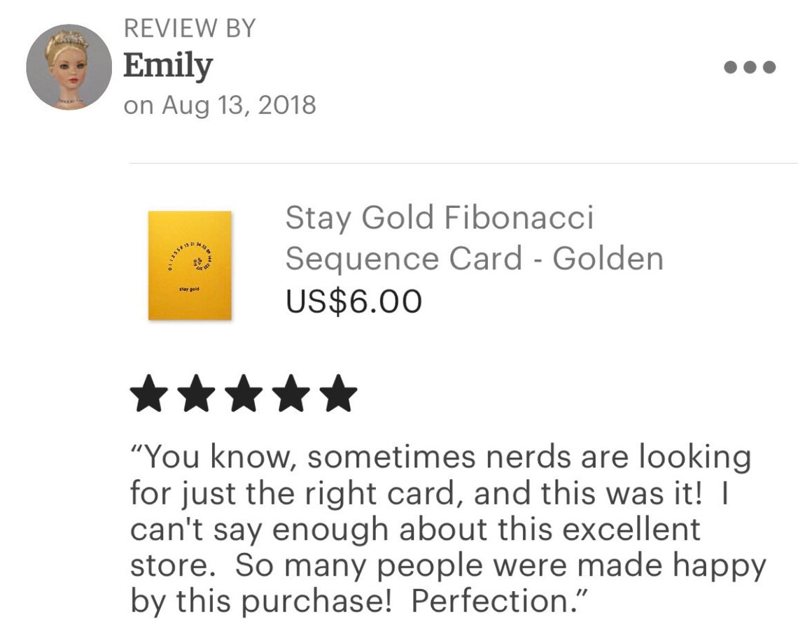 Stay Gold Fibonacci Sequence Card Golden Anniversary Card - Etsy