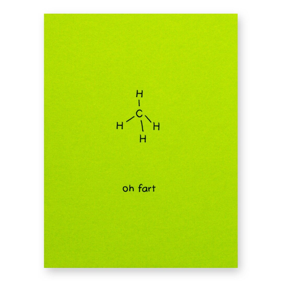 Fart Birthday Card Science Chemistry Methane Gas Molecule Funny Nerd ...