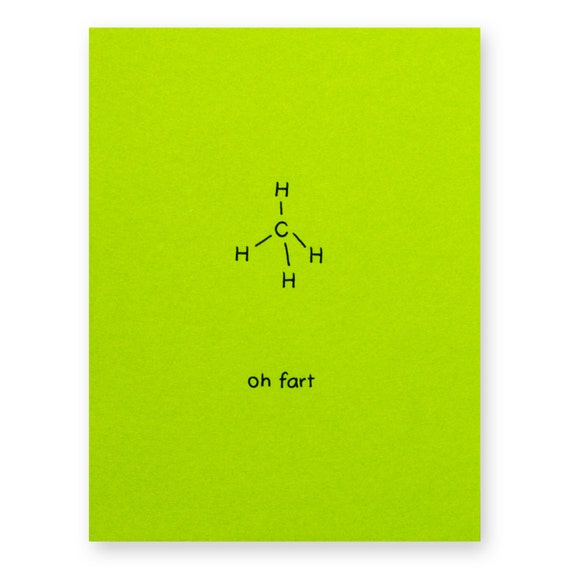 Fart Birthday Card Science Chemistry Methane Gas Molecule | Etsy Canada