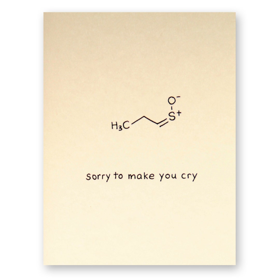 Chemistry Sorry Card | Onion Apology Food Foodie Cook Chef Science Nerd ...
