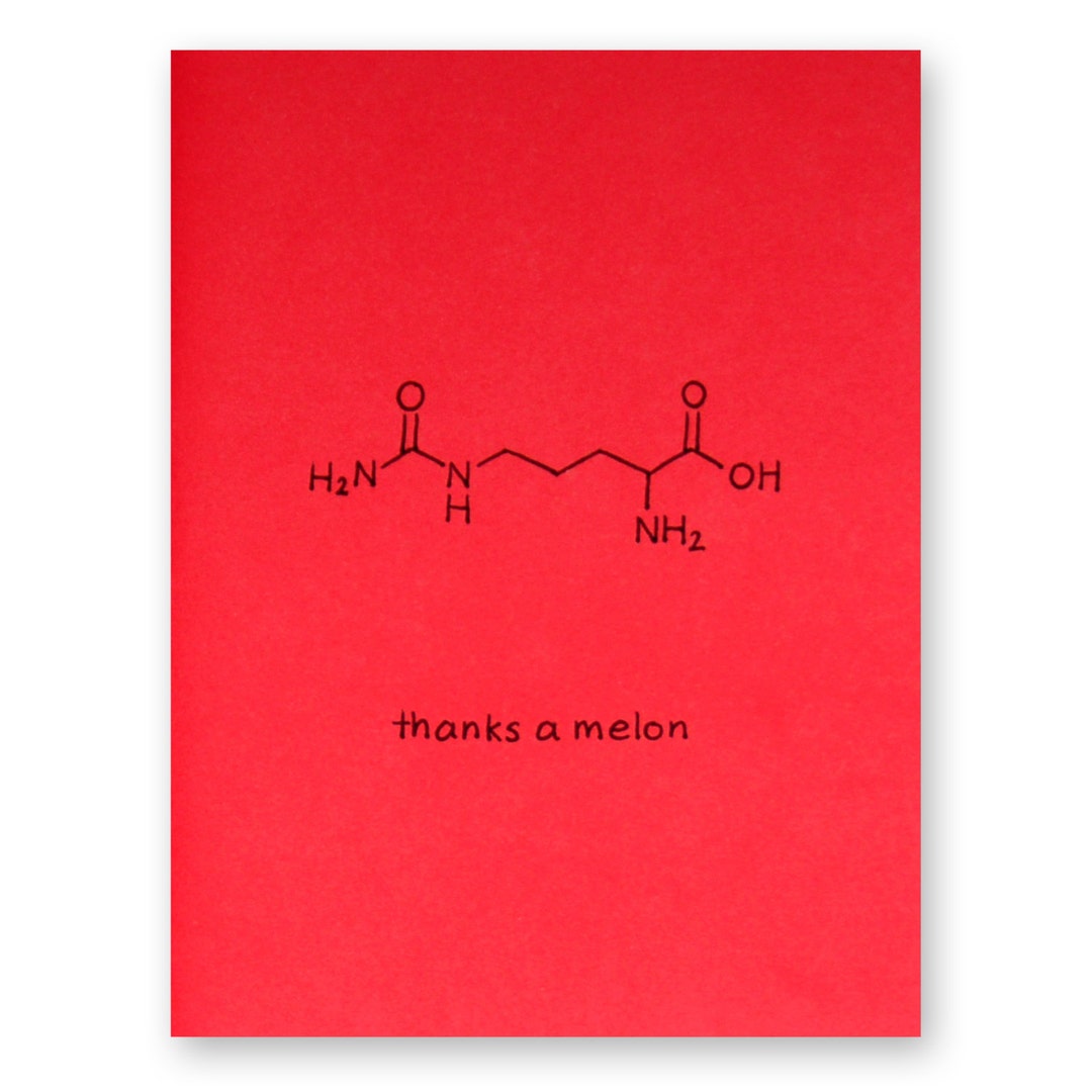 Science Thank You Card | Thanks a Melon Pun | Watermelon Chemistry Nerd ...