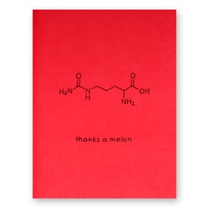 Science Thank You Card | Thanks a Melon Pun | Watermelon Chemistry Nerd ...
