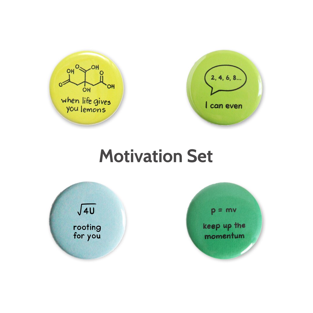 Math Science Button Badge (1.5 In) Set of 4 | Motivation Graduation ...
