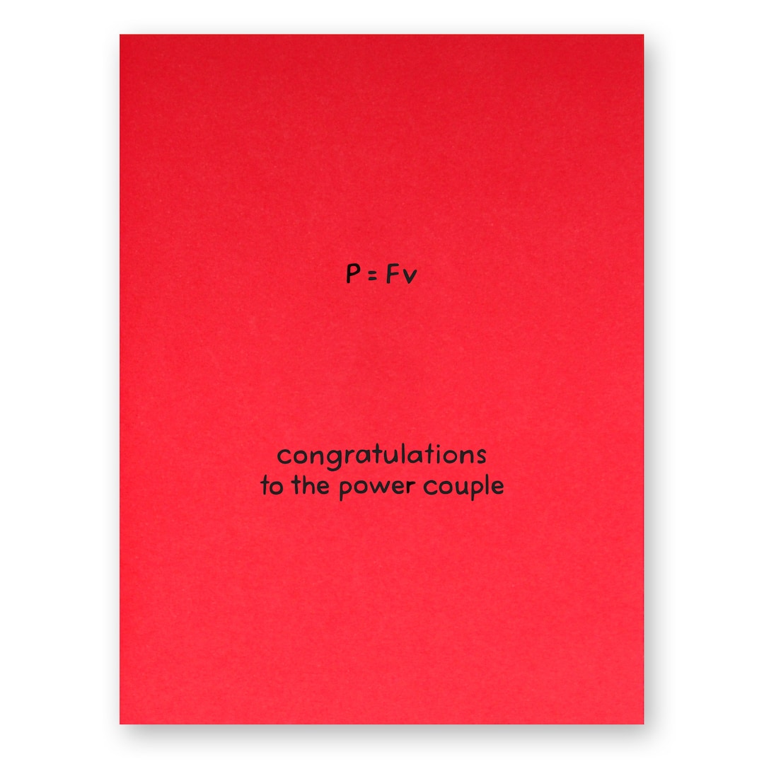Congratulations Power Couple Card - Power Equation Science Engineering ...
