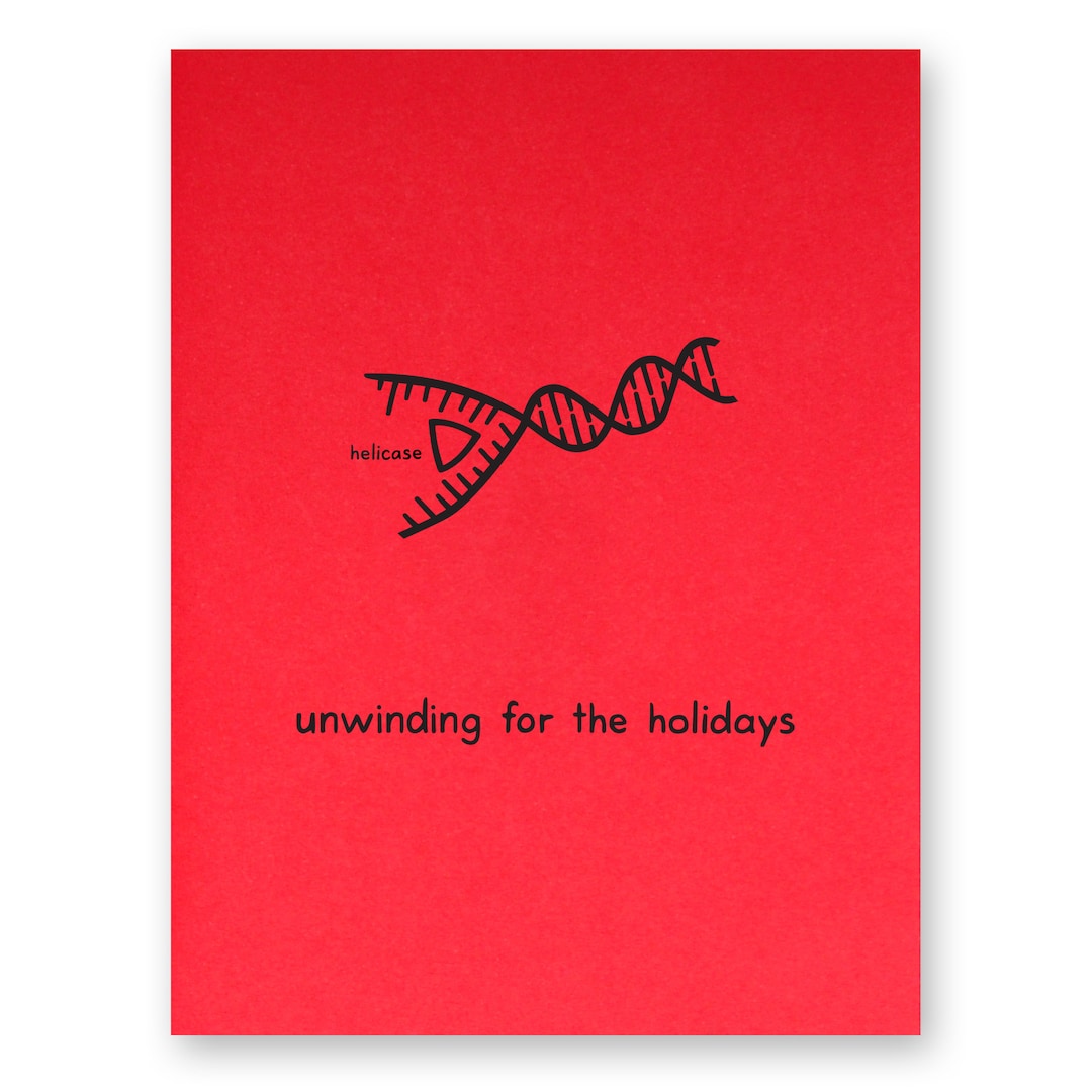 Biology Holiday Card | Genetics DNA Helicase Unwinding | Christmas ...