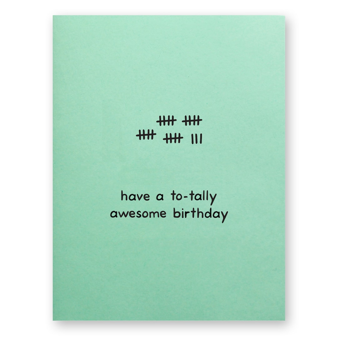 CUSTOM Age Maths Birthday Card | Tally Marks | Totally Awesome Birthday ...