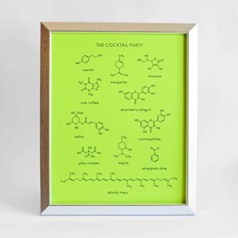 Chemistry Cocktail Party Poster 8x10 Inches Unframed - Etsy
