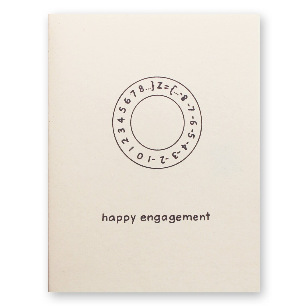 Math Engagement Ring Card - Mathematics Ring Theory Nerd Geek Wedding ...