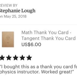 Math Thank You Card | Tangent Pun Tan Q | Trigonometry Graph Maths Nerd ...