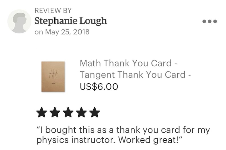 Math Thank You Card Tangent Pun Tan Q Trigonometry Graph - Etsy