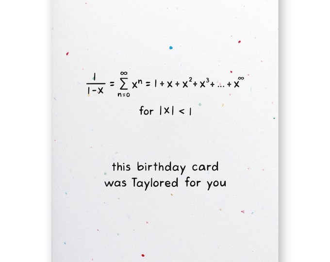 Math Birthday Card | Taylor Series Calculus Birthday | Sum Summation ...