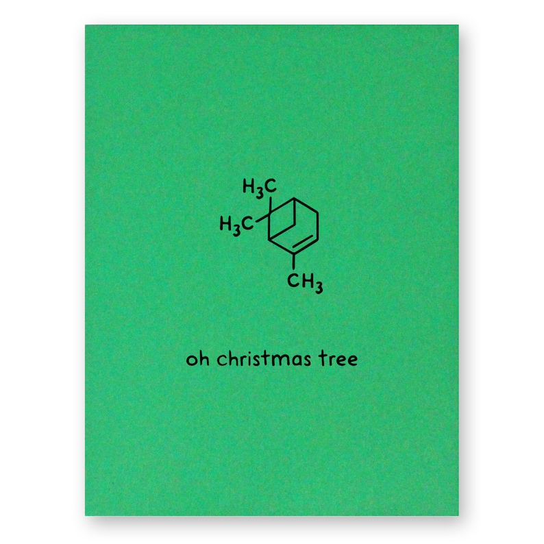 Chemistry Christmas Tree Card Science Holiday Card Oh | Etsy