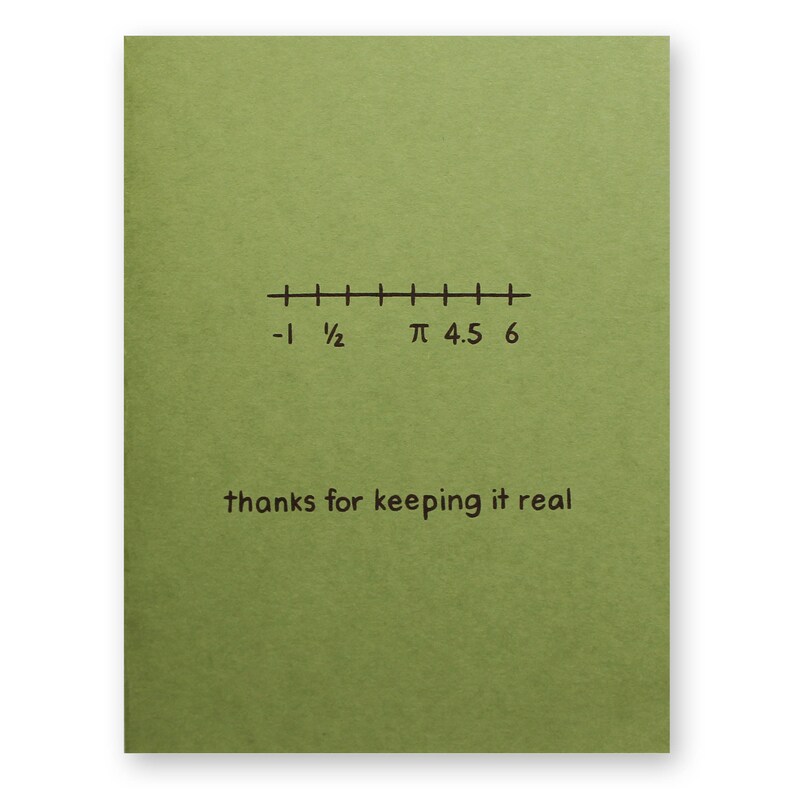 Thanks for Keeping It Real Numbers Thank You Card Math Grad - Etsy