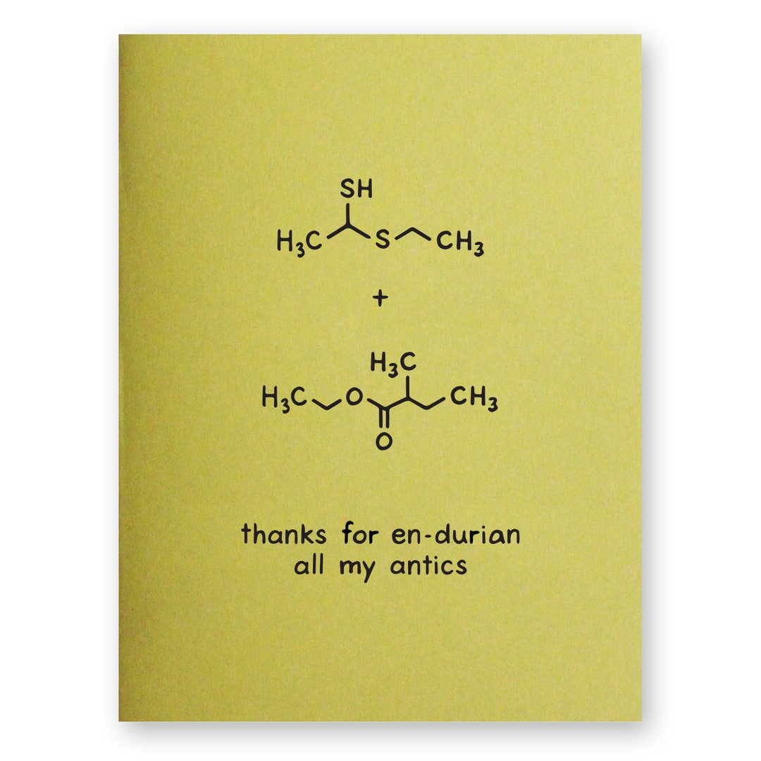 Durian Pun Card | Singapore Food Fruit | Chemistry Science | Thanks for ...