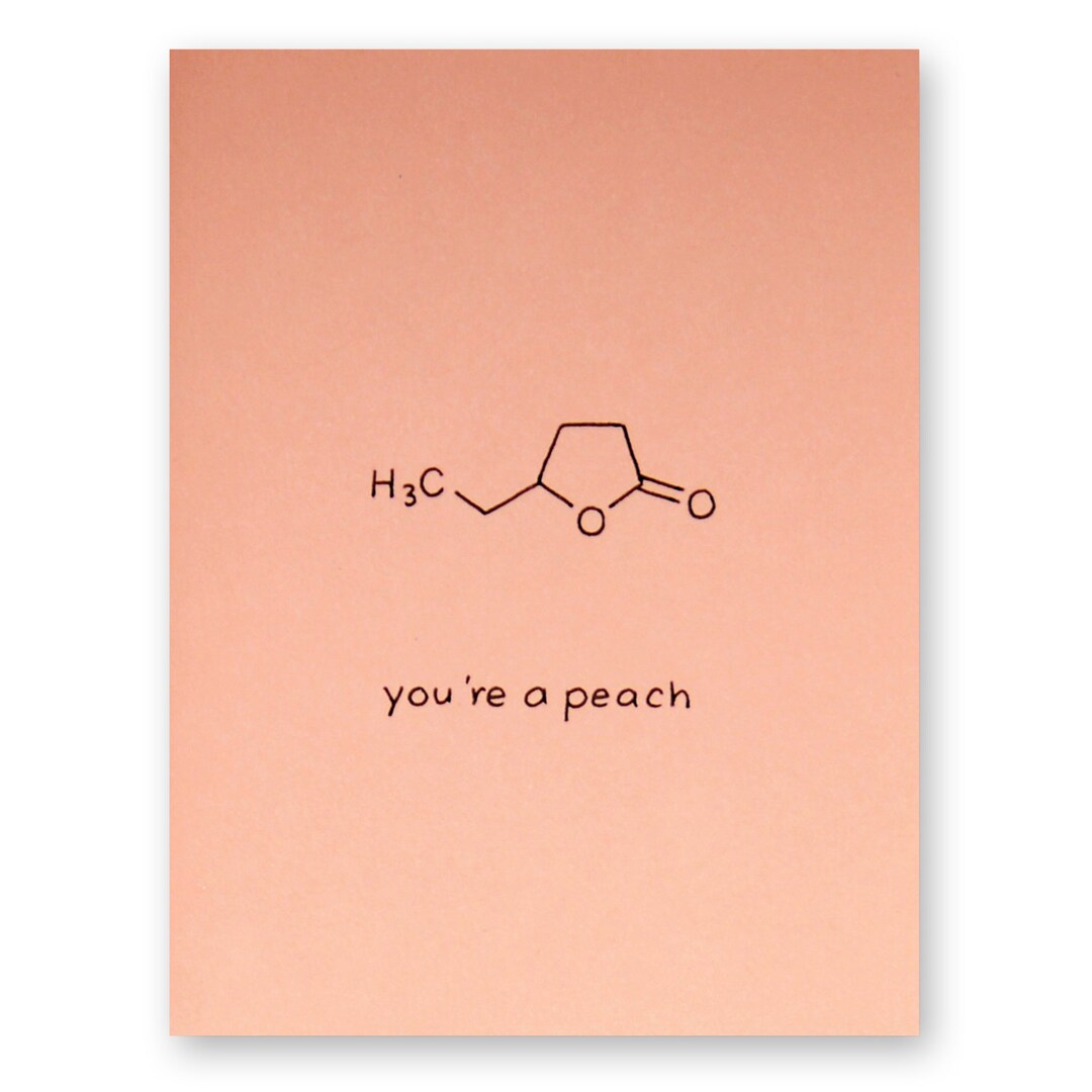 Chemistry Thank You Card | Peach Science Thanks | You're a Peach Foodie ...